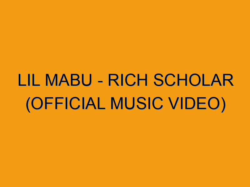 Lil Mabu - RICH SCHOLAR (Official Music Video) - Folded Waffle
