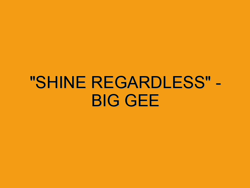 "Shine Regardless" - Big Gee - Folded Waffle