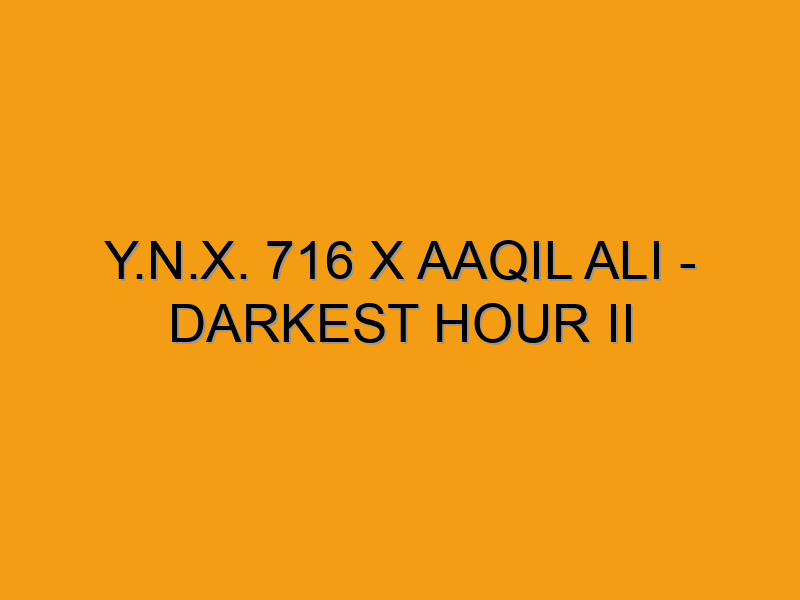 Y.N.X. 716 x Aaqil Ali - Darkest Hour II - Folded Waffle