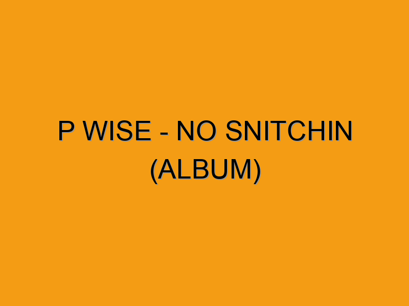 P Wise - No Snitchin (Album) - Folded Waffle