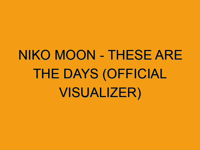 Niko Moon - THESE ARE THE DAYS (Official Visualizer) - Folded Waffle