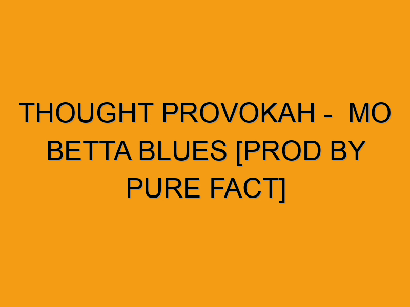 Thought Provokah - Mo Betta Blues [prod by Pure Fact] - Folded Waffle