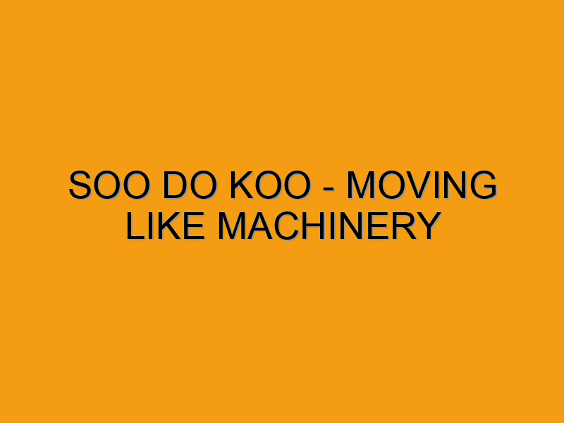 SOO DO KOO - Moving Like Machinery - Folded Waffle