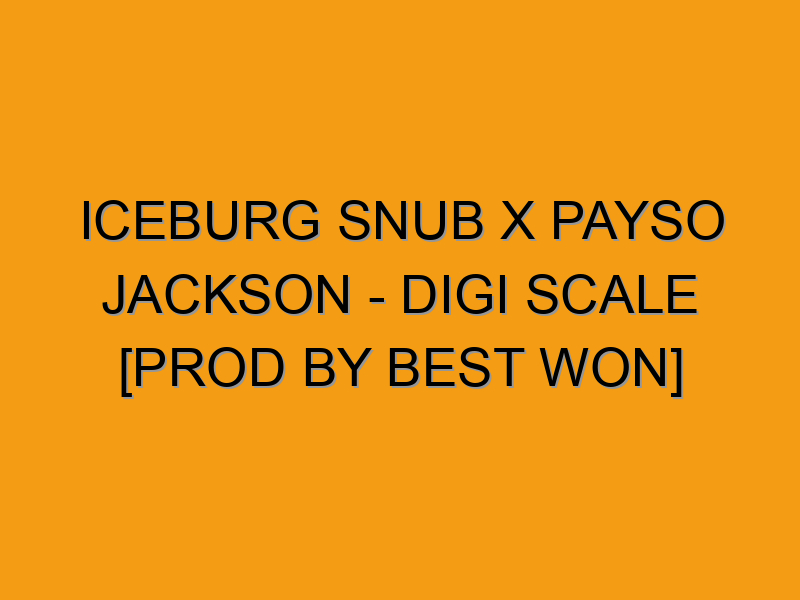 Iceburg Snub X Payso Jackson - Digi Scale [prod by Best Won] - Folded ...