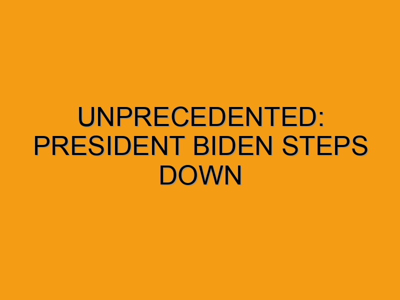 Unprecedented: President Biden Steps Down - Folded Waffle