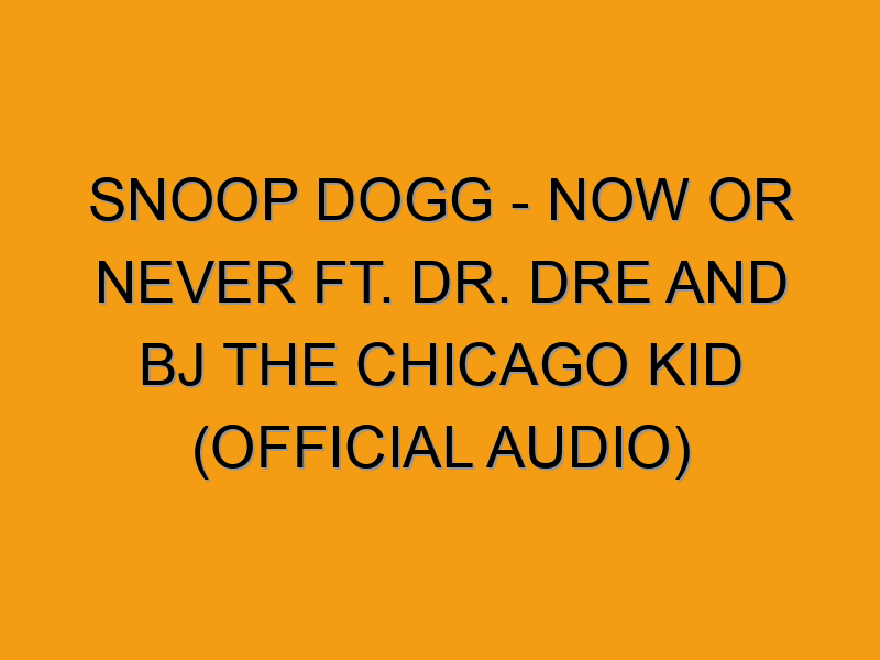 Snoop Dogg - Now Or Never ft. Dr. Dre and BJ the Chicago Kid (Official ...