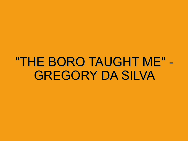 "The Boro Taught Me" - Gregory Da Silva - Folded Waffle