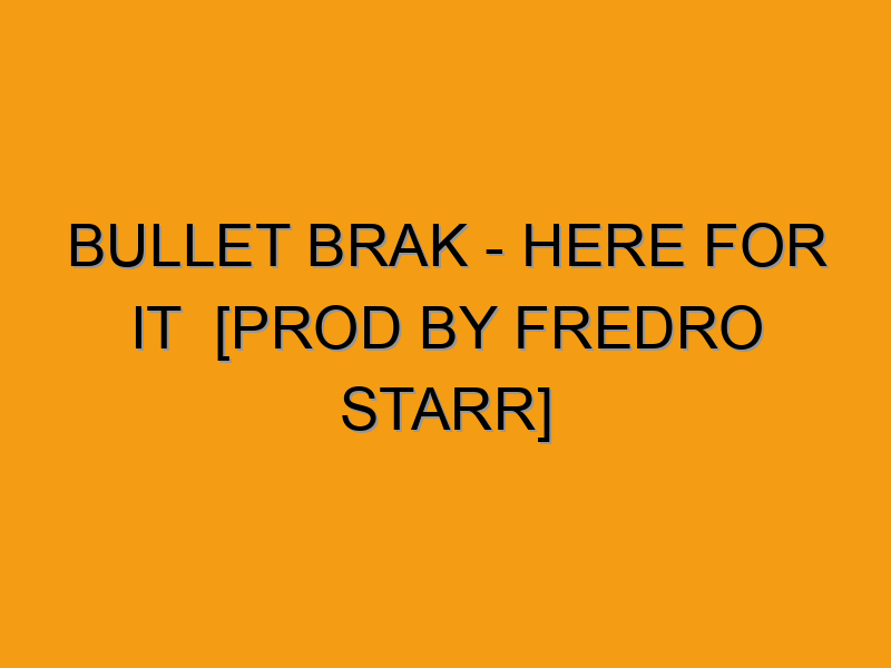 Bullet Brak - Here For It [prod by Fredro Starr] - Folded Waffle