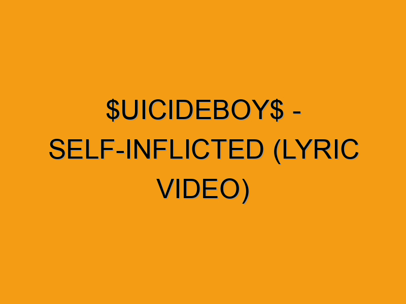 Uicideboy Self Inflicted Lyric Video Folded Waffle