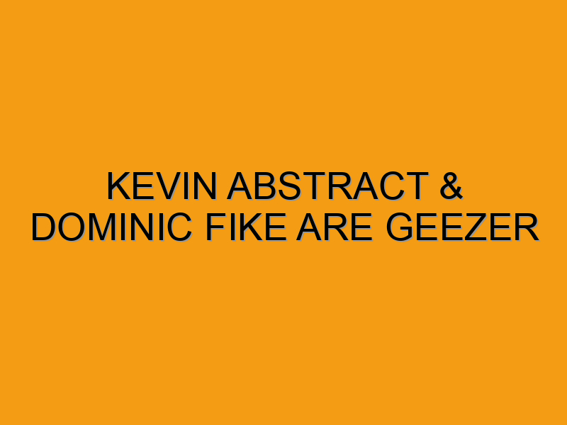 KEVIN ABSTRACT & DOMINIC FIKE ARE GEEZER - Folded Waffle