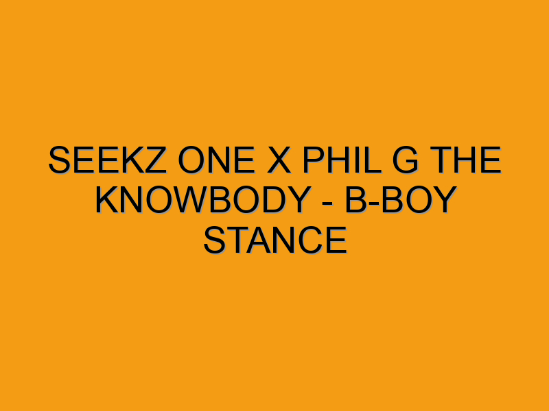 Seekz One x Phil G the Knowbody - B-Boy Stance - Folded Waffle