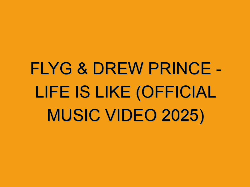 FlyG & Drew Prince - Life is like (Official Music Video 2025) - Folded ...