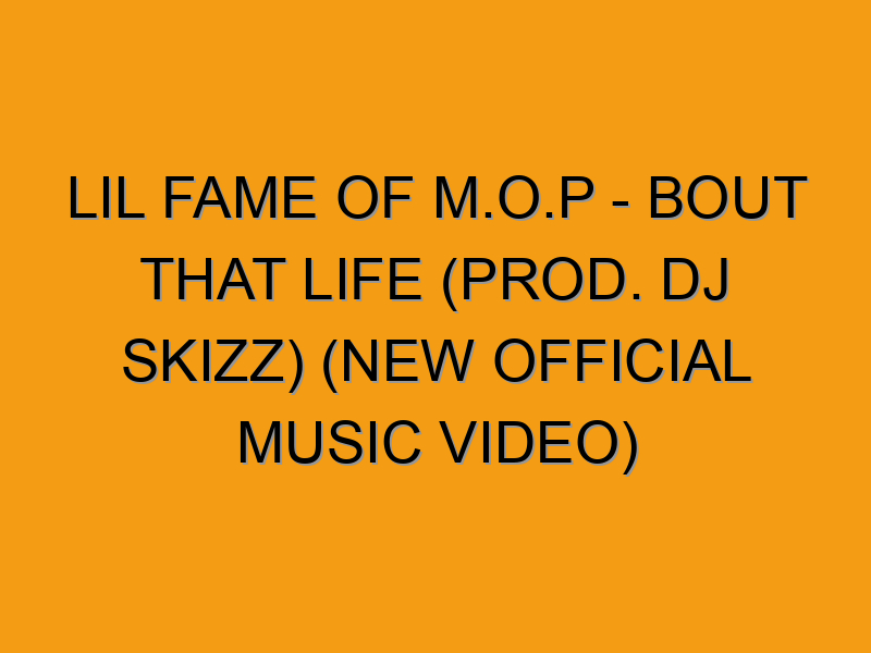 Lil Fame Of M.O.P - BOUT THAT LIFE (Prod. DJ Skizz) (New Official Music ...