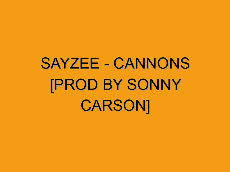 Sayzee - Cannons [prod by Sonny Carson] - Folded Waffle
