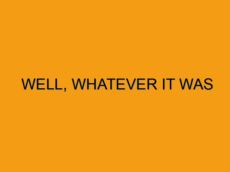 Well, Whatever It Was - Folded Waffle