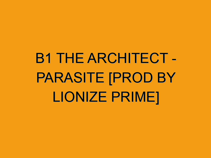 B1 The Architect - Parasite [prod by Lionize Prime] - Folded Waffle